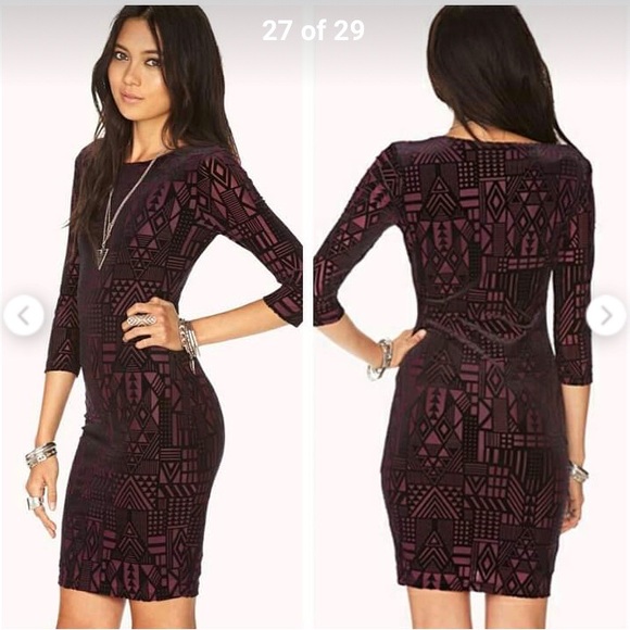 Forever 21 | Dresses | Geometric Burnout Velvet Bodycon Dress | Poshmark